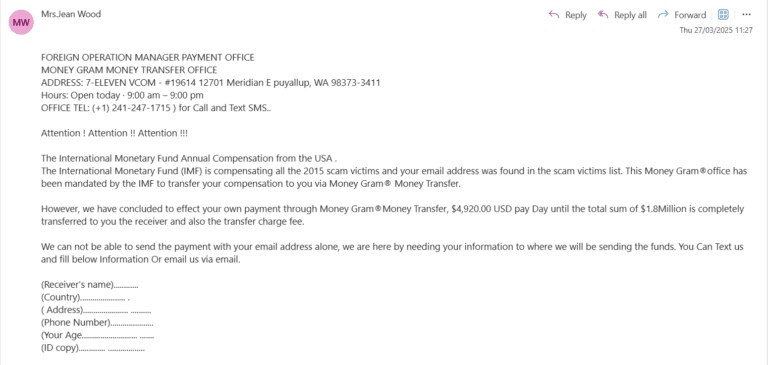 Beware of the IMF Compensation Scam – Fake MoneyGram Payouts - Fraud Expose