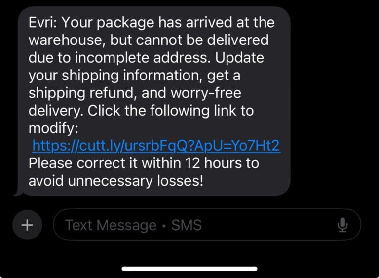 Beware of the Evri Delivery Scam Text Message - Fraud Expose